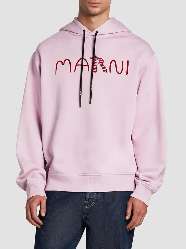 Marni Logo Cotton Hoodie