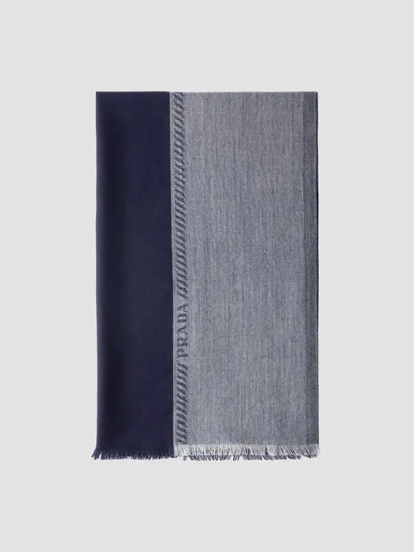 Prada Wool And Silk Stole - Blue