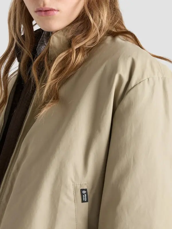 Prada Cropped Technical Poplin Down Coat