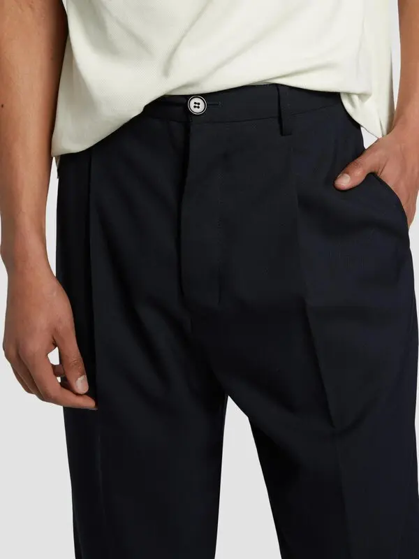 Marni Pleated Tropical Wool Pants