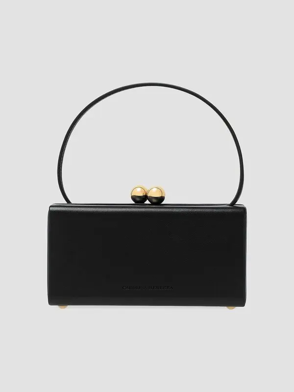 Carolina Herrera Mimi Satin Top Handle Bag - Black