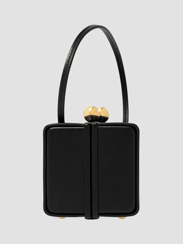 Carolina Herrera Mimi Satin Top Handle Bag - Black