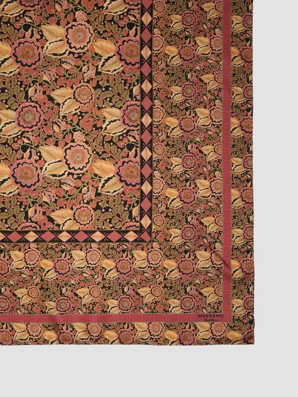 Max Mara Patterned Silk Twill Foulard