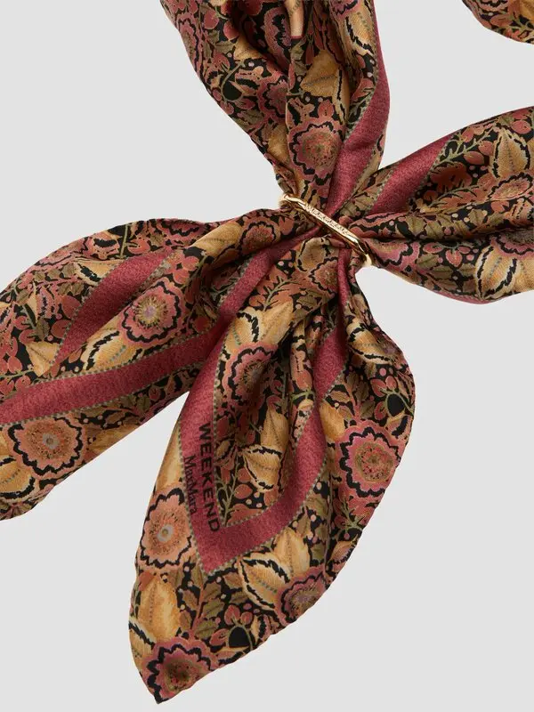 Max Mara Patterned Silk Twill Foulard