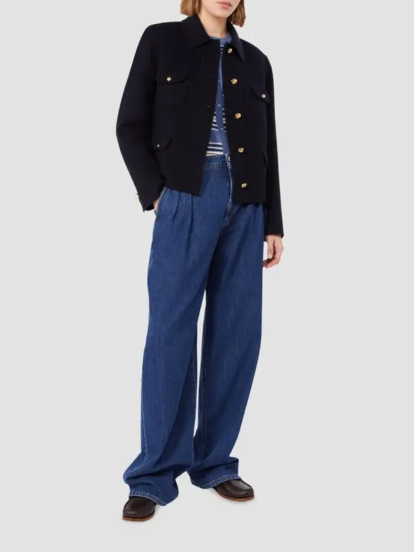 Max Mara Wool Cashmere And Silk Varsity Jacket