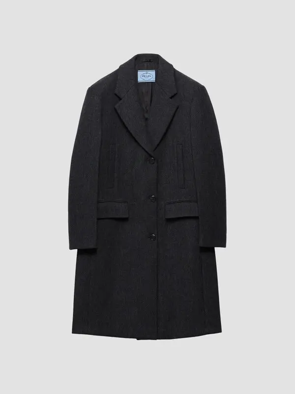 Prada Single Breasted Double Wool Coat