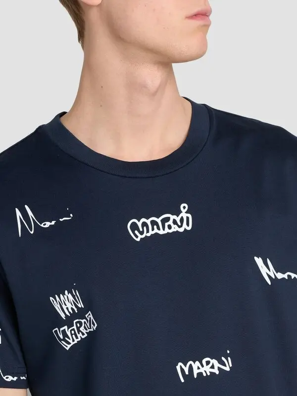 Marni Multi Logo Graphic Crewneck T-shirt