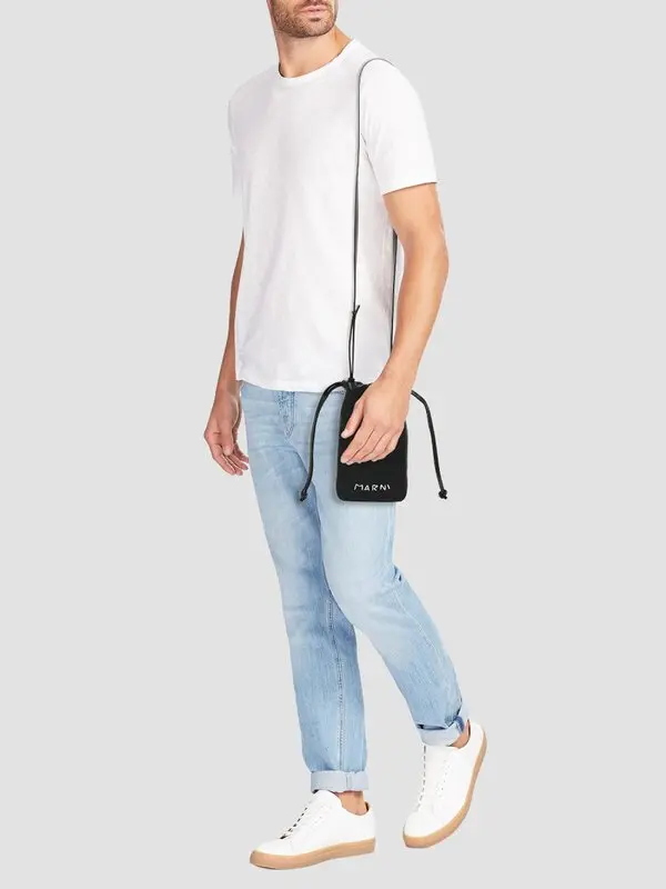 Marni Leather Crossbody Phone Holder Pouch