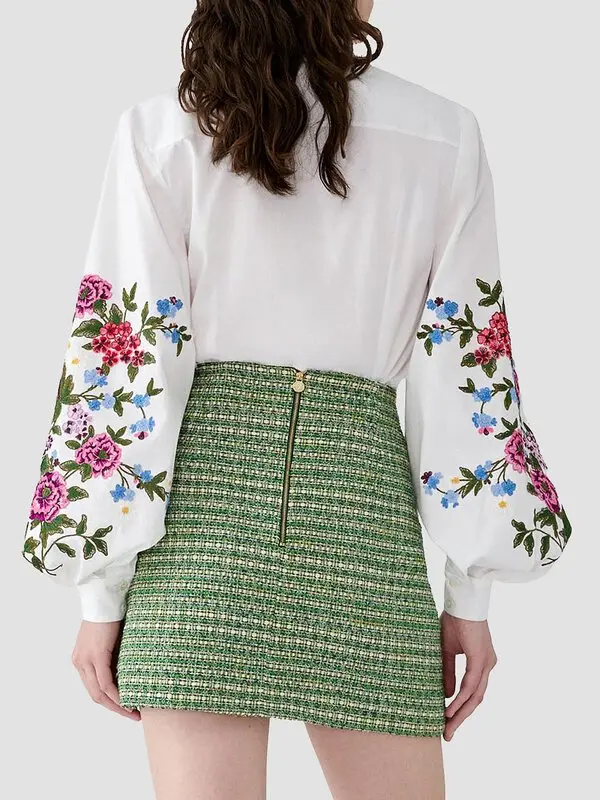 Carolina Herrera Floral-embroidered Cotton Shirt