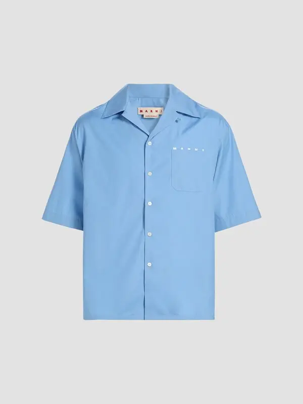 Marni Cotton Poplin Bowling Shirt - Sky