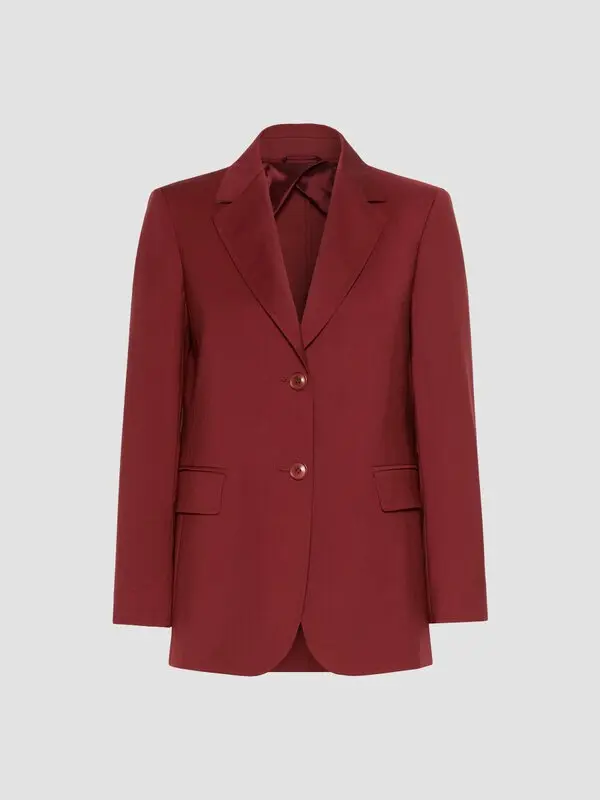Max Mara Single Breasted Woollen Cloth Jacket - Ruby