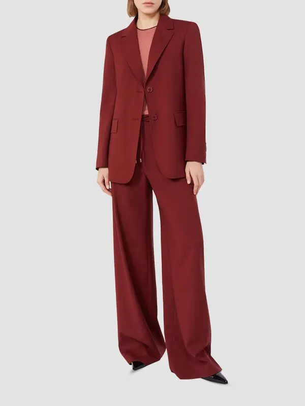 Max Mara Single Breasted Woollen Cloth Jacket - Ruby