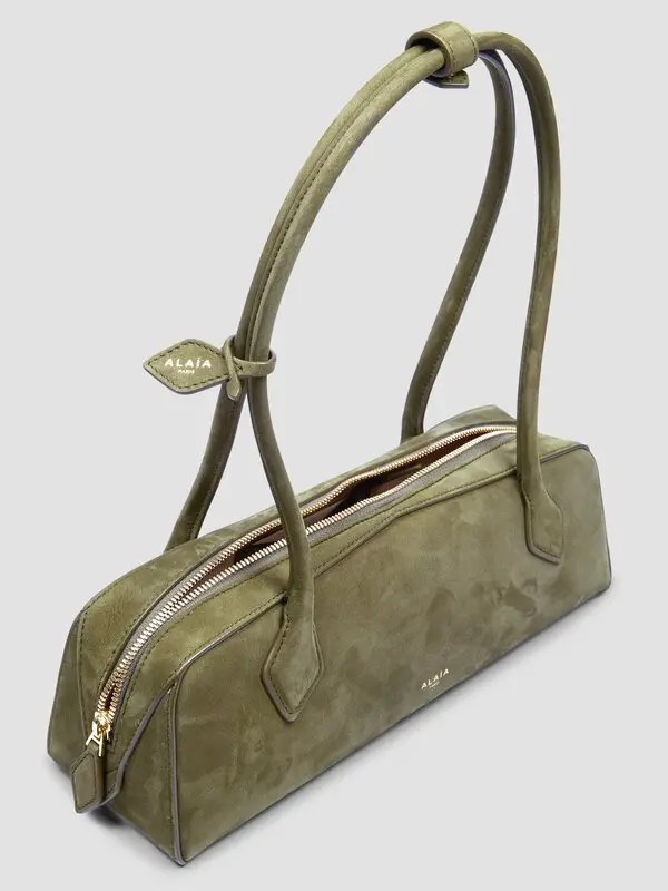 Alaïa Le Teckel Leather Shoulder Bag - Camouflage Green
