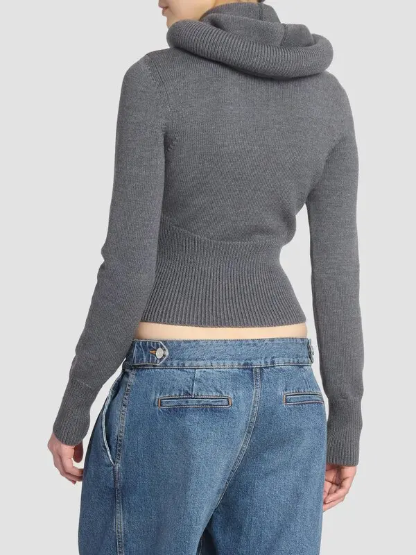 Alaïa Hooded Wool Sweater