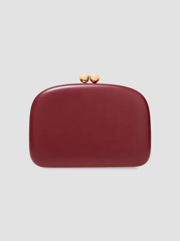 Carolina Herrera Vega Leather Clutch - Rioja