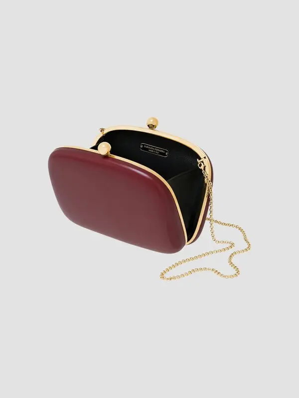 Carolina Herrera Vega Leather Clutch - Rioja