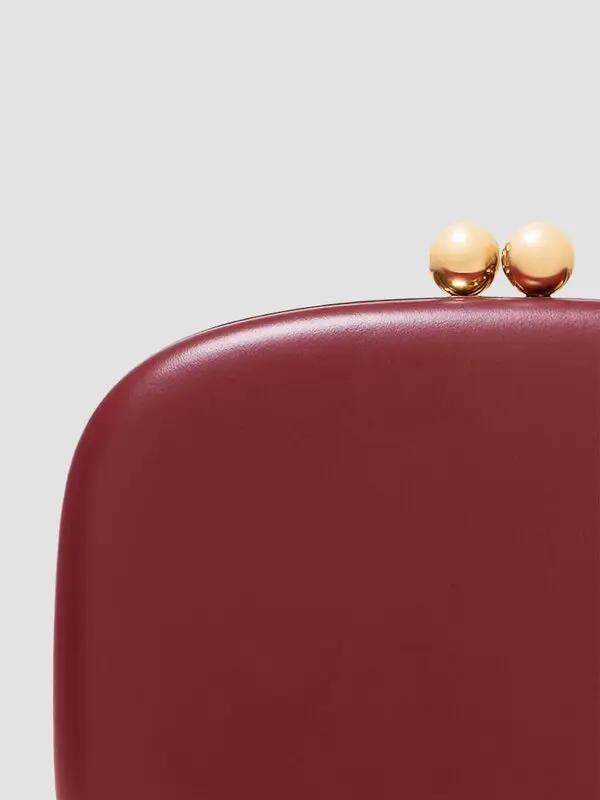 Carolina Herrera Vega Leather Clutch - Rioja
