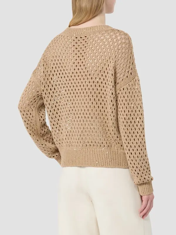 Max Mara Sequinned Cotton Boxy Sweater