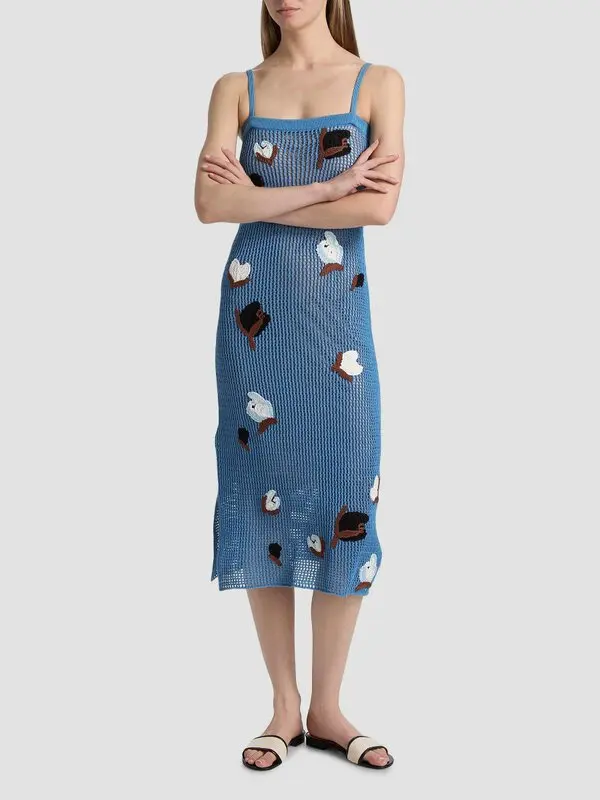 Marni Flower Crochet Midi-dress