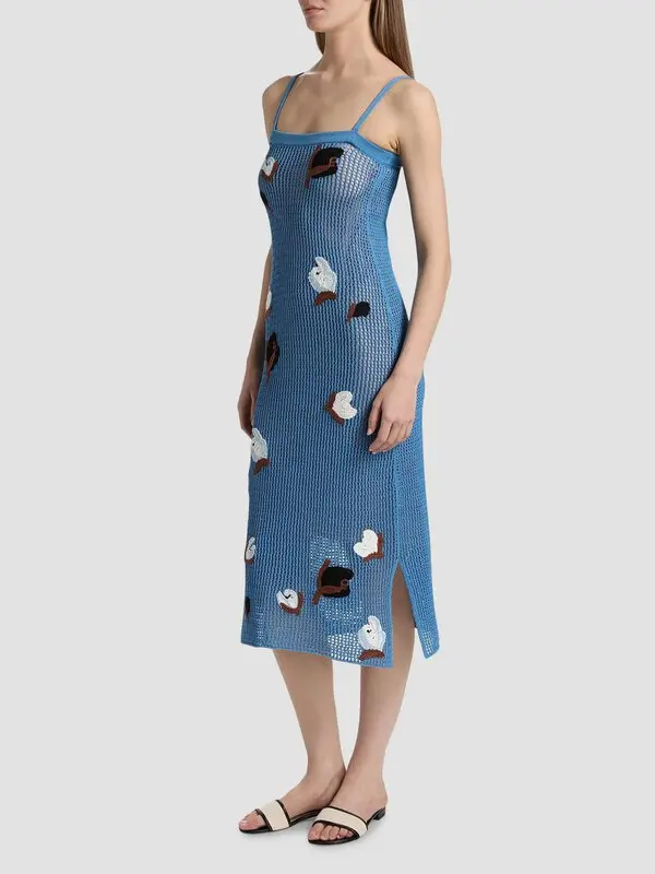 Marni Flower Crochet Midi-dress
