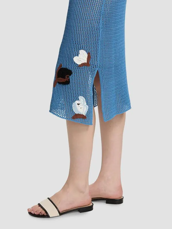 Marni Flower Crochet Midi-dress