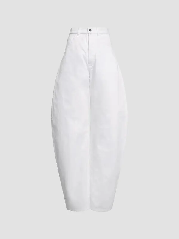 Alaïa Barrel Mid-rise Jeans - Blanc