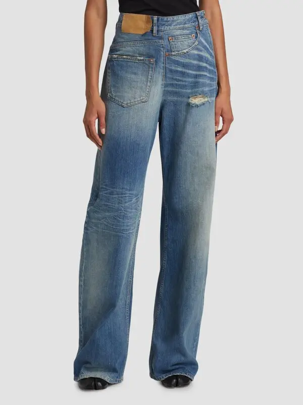 MAISON MARGIELA Twisted Distressed Straight-leg Jeans