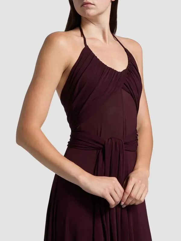 Alaïa Cross Mesh Halter Midi-dress
