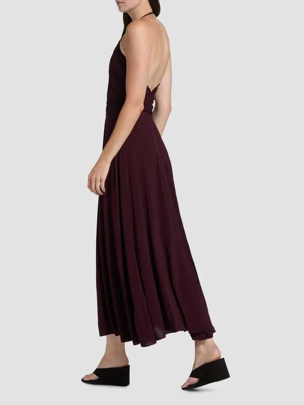 Alaïa Cross Mesh Halter Midi-dress