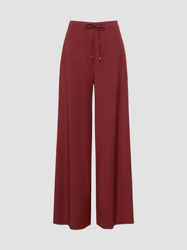 Max Mara Light Woollen Cloth Trousers - Ruby