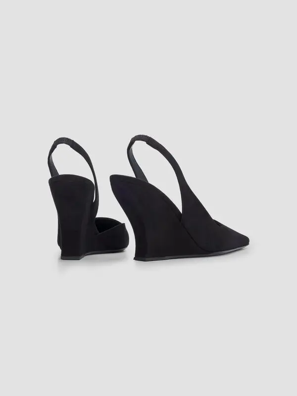 Alaïa 90mm Suede Wedge Slingback Pumps