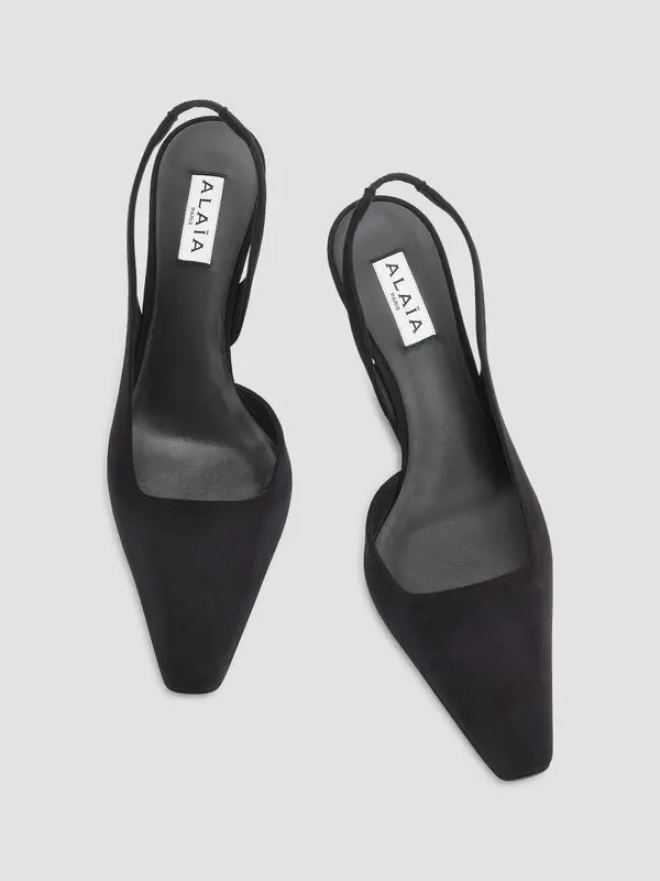 Alaïa 90mm Suede Wedge Slingback Pumps