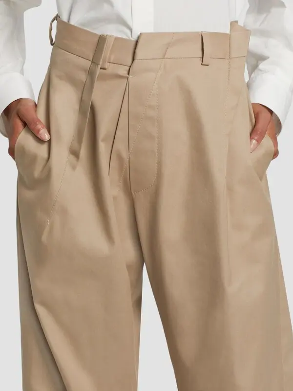 MAISON MARGIELA Pleated Cotton Straight-leg Pants