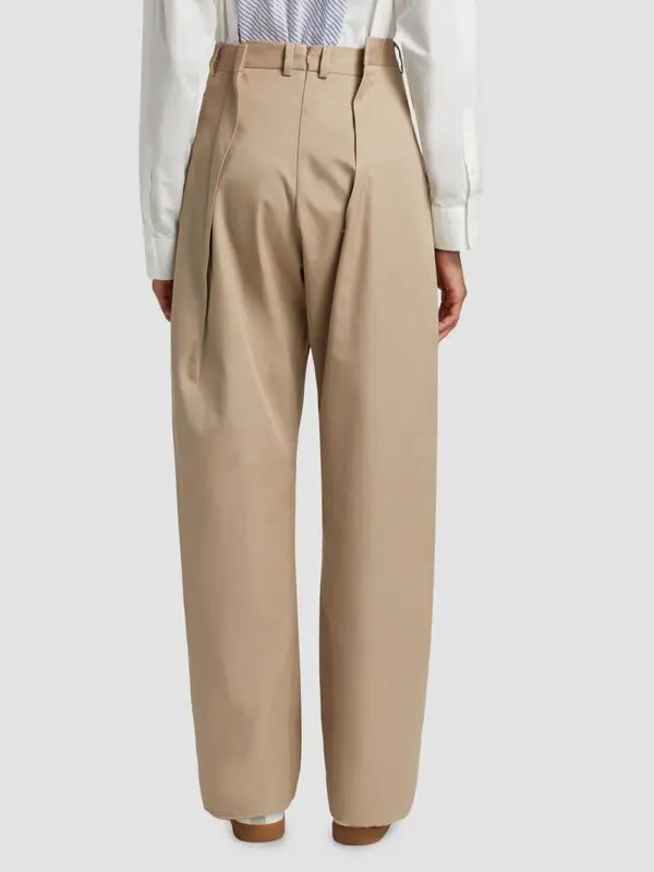 MAISON MARGIELA Pleated Cotton Straight-leg Pants