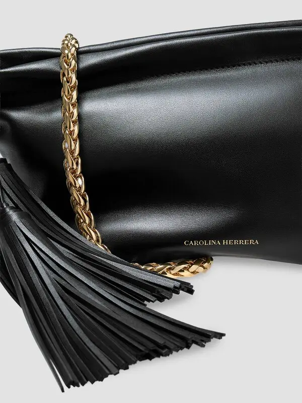 Carolina Herrera Pia Small Leather Clutch - Black