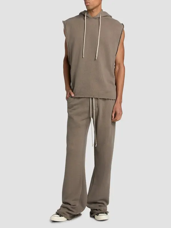 Rick Owens Drawstring Sleeveless Cotton Hoodie
