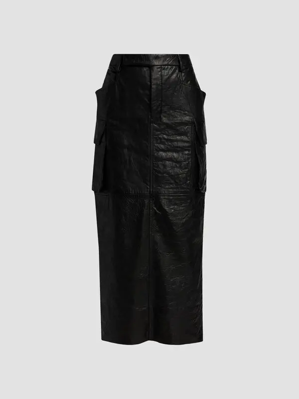 Rick Owens Firbanks Leather Midi-skirt