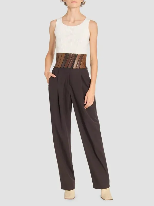 Alaïa Wool Pleated-front Belted Pants