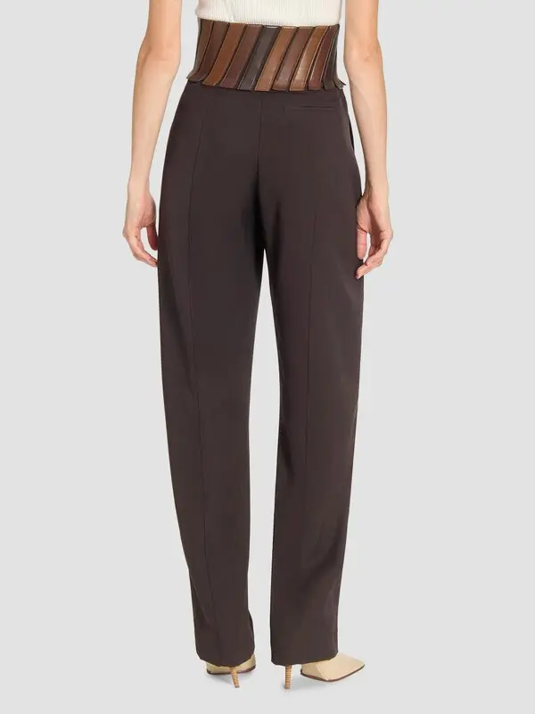 Alaïa Wool Pleated-front Belted Pants
