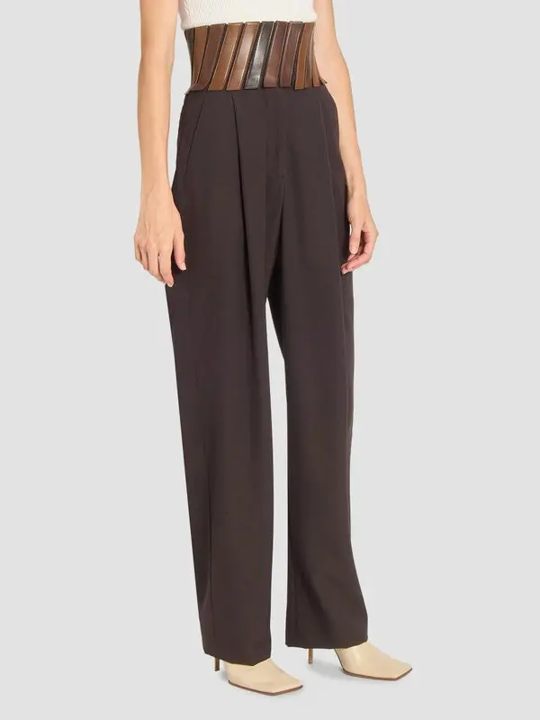 Alaïa Wool Pleated-front Belted Pants