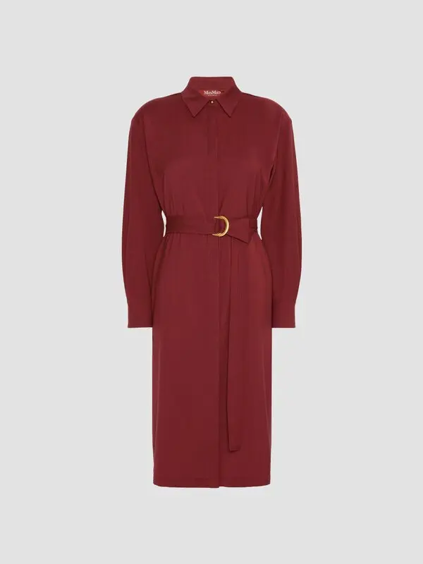 Max Mara Woollen Cloth Shirt Dress - Ruby