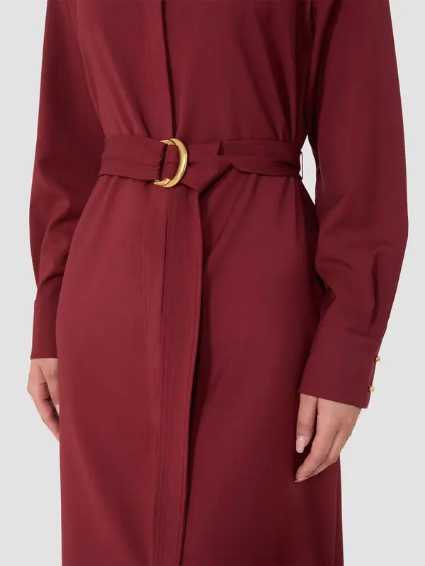 Max Mara Woollen Cloth Shirt Dress - Ruby