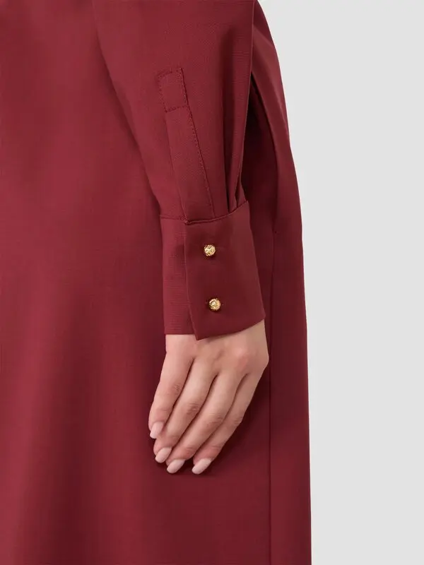 Max Mara Woollen Cloth Shirt Dress - Ruby