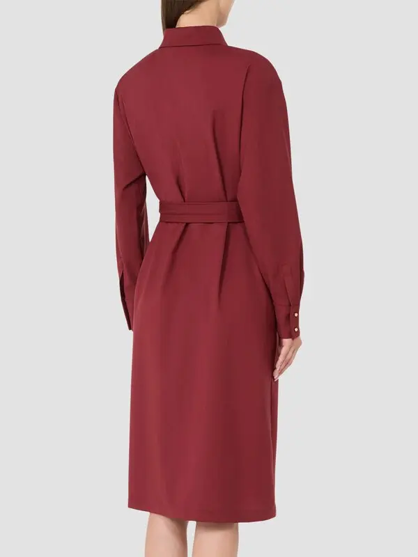 Max Mara Woollen Cloth Shirt Dress - Ruby