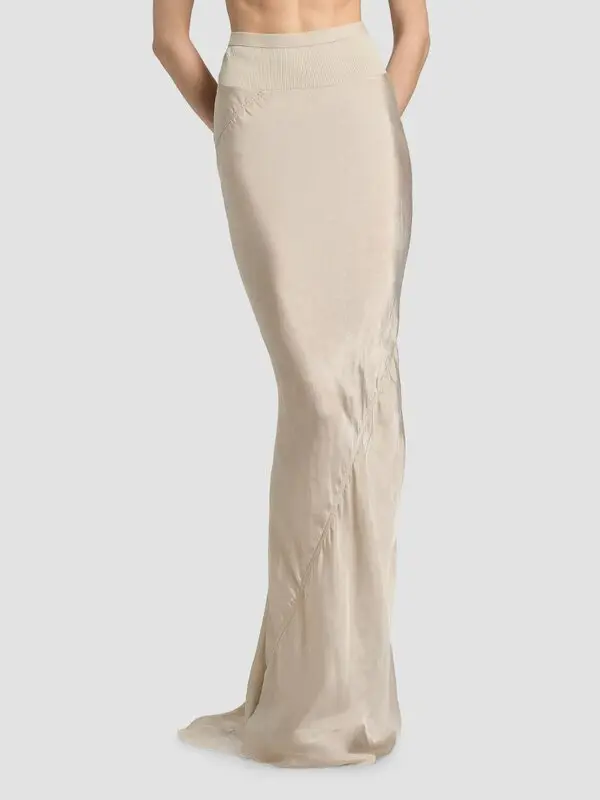 Rick Owens Coda Mix-media Maxi Skirt