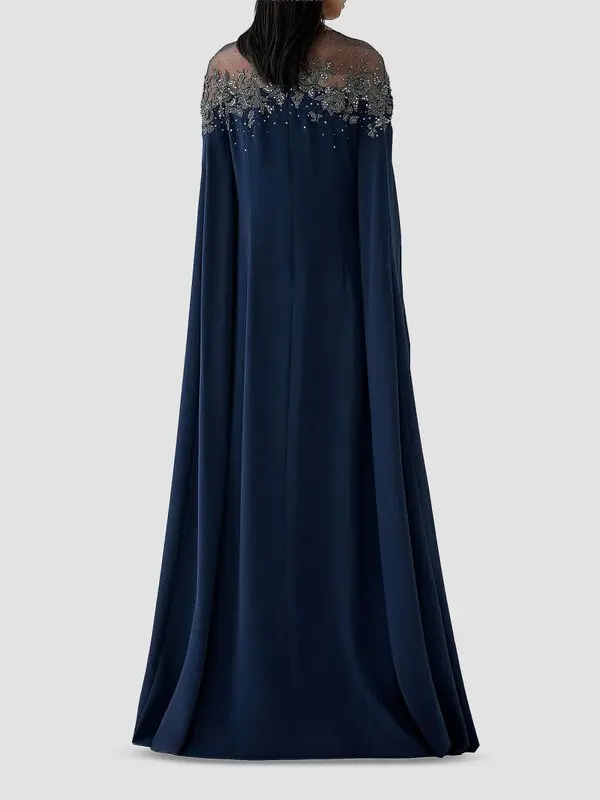 Carolina Herrera Embellished Yoke Caftan Gown