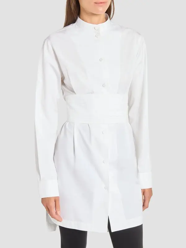 Alaïa Poplin Wrap Mini-shirtdress