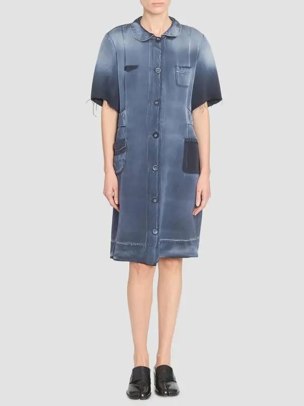 MAISON MARGIELA Industrial Satin Button-front Knee-length Dress