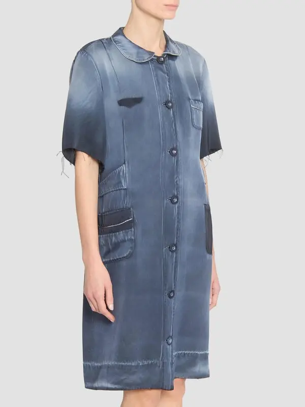 MAISON MARGIELA Industrial Satin Button-front Knee-length Dress