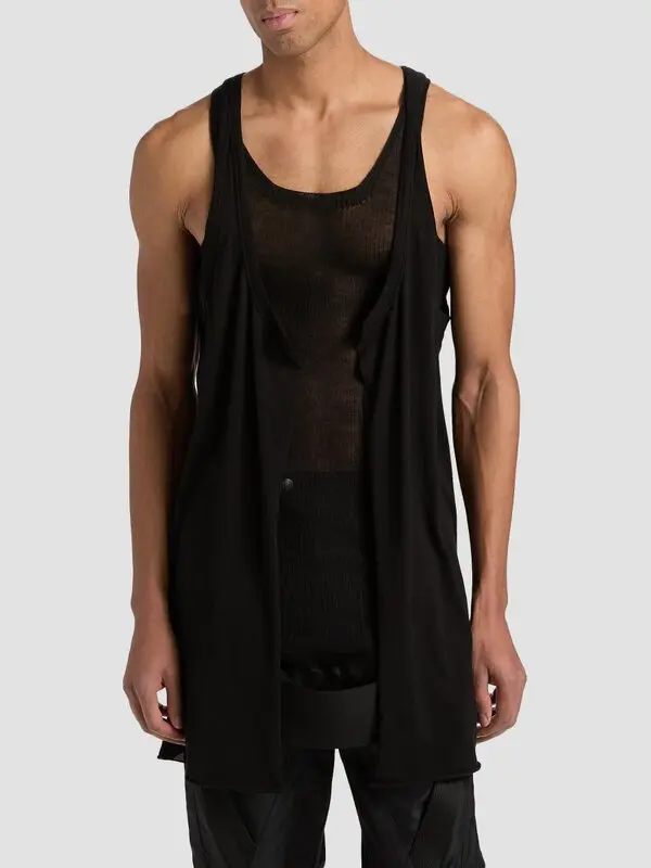 Rick Owens Pony Open-front Cotton Tank